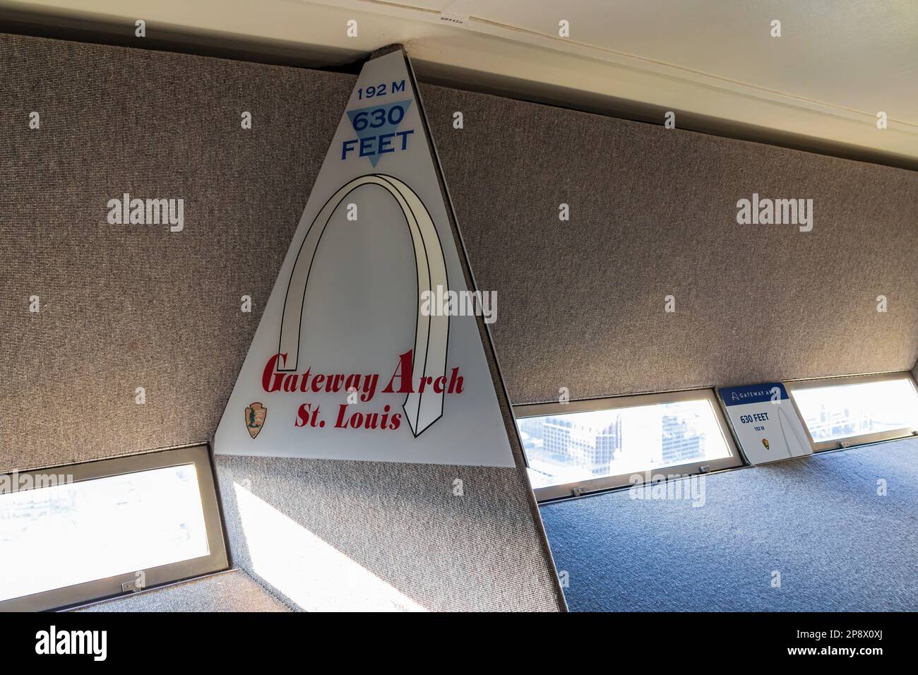 Missouri, FEB 23 2023 - Interior view of the overlook bridge of The ...