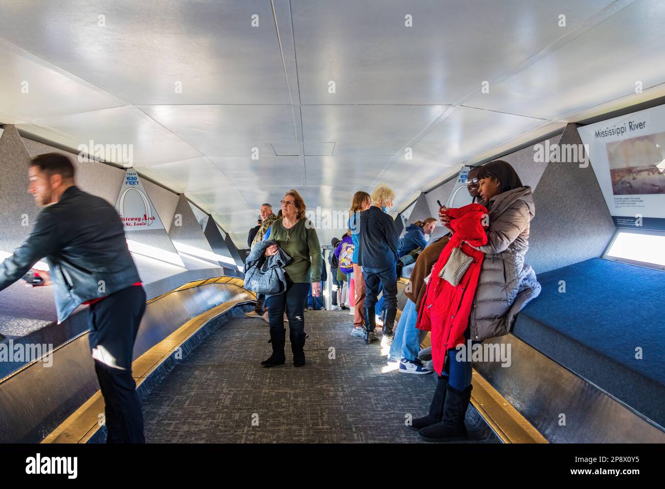 Missouri, FEB 23 2023 - Interior view of the overlook bridge of The ...