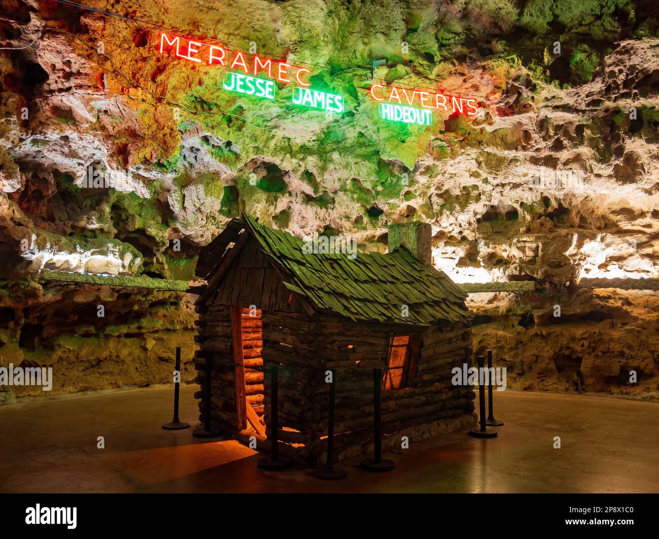 Missouri, FEB 22 2023 - Interior view of the Meramec Caverns Stock ...