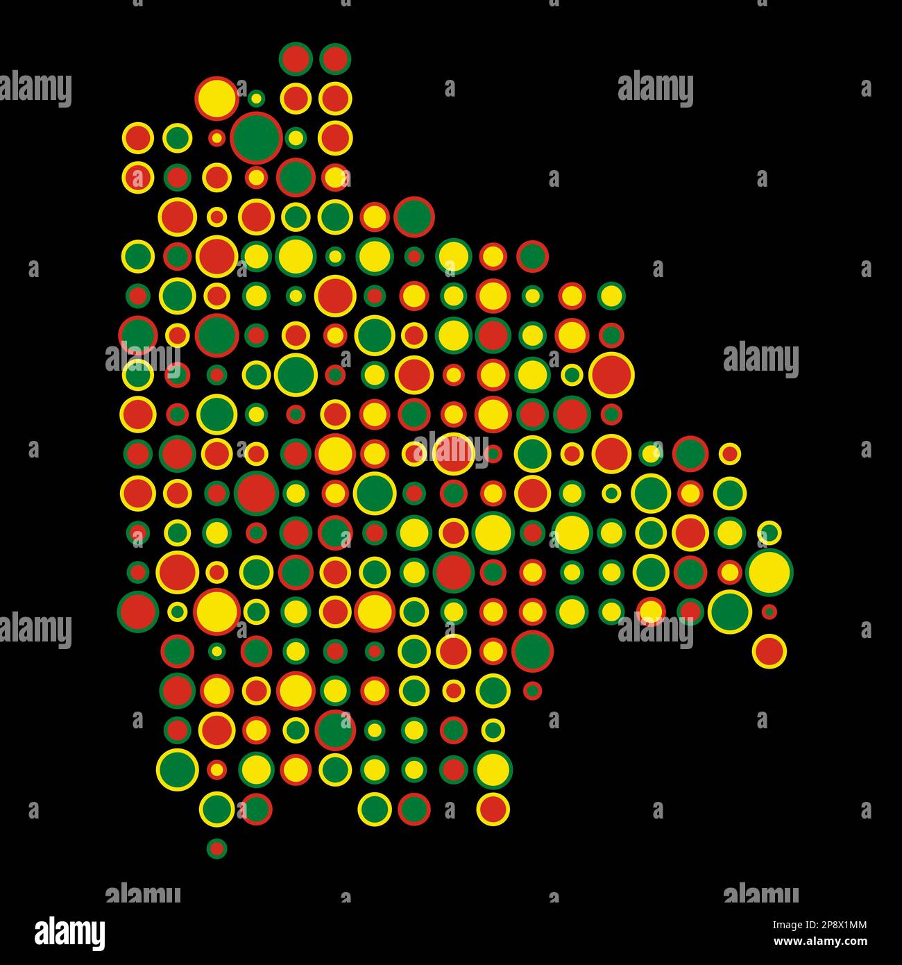 Bolivia Map Silhouette Pixelated generative pattern illustration Stock ...