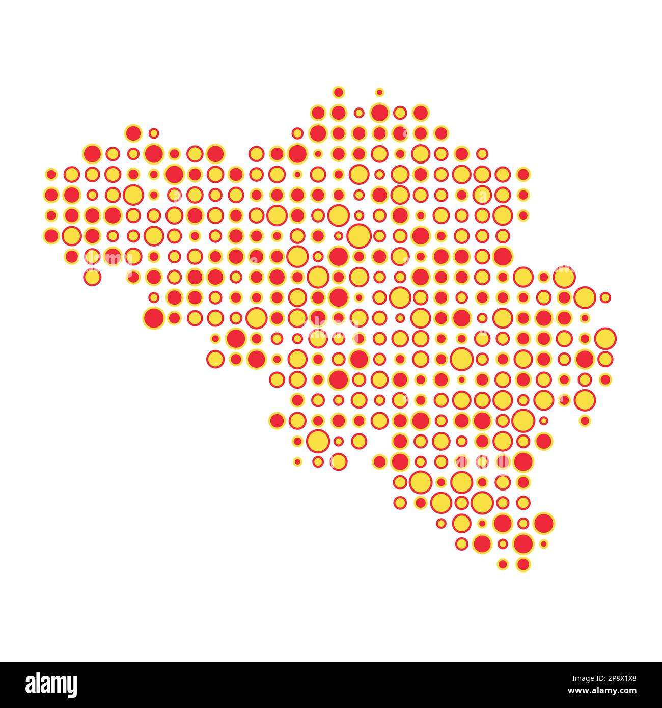 Belgium Map Silhouette Pixelated generative pattern illustration Stock ...