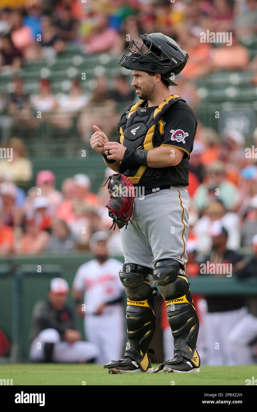Pittsburgh Pirates catcher Austin Hedges (18) during a spring training ...