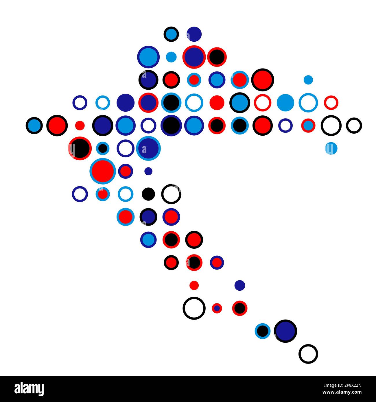 Croatia Map Silhouette Pixelated generative pattern illustration Stock ...