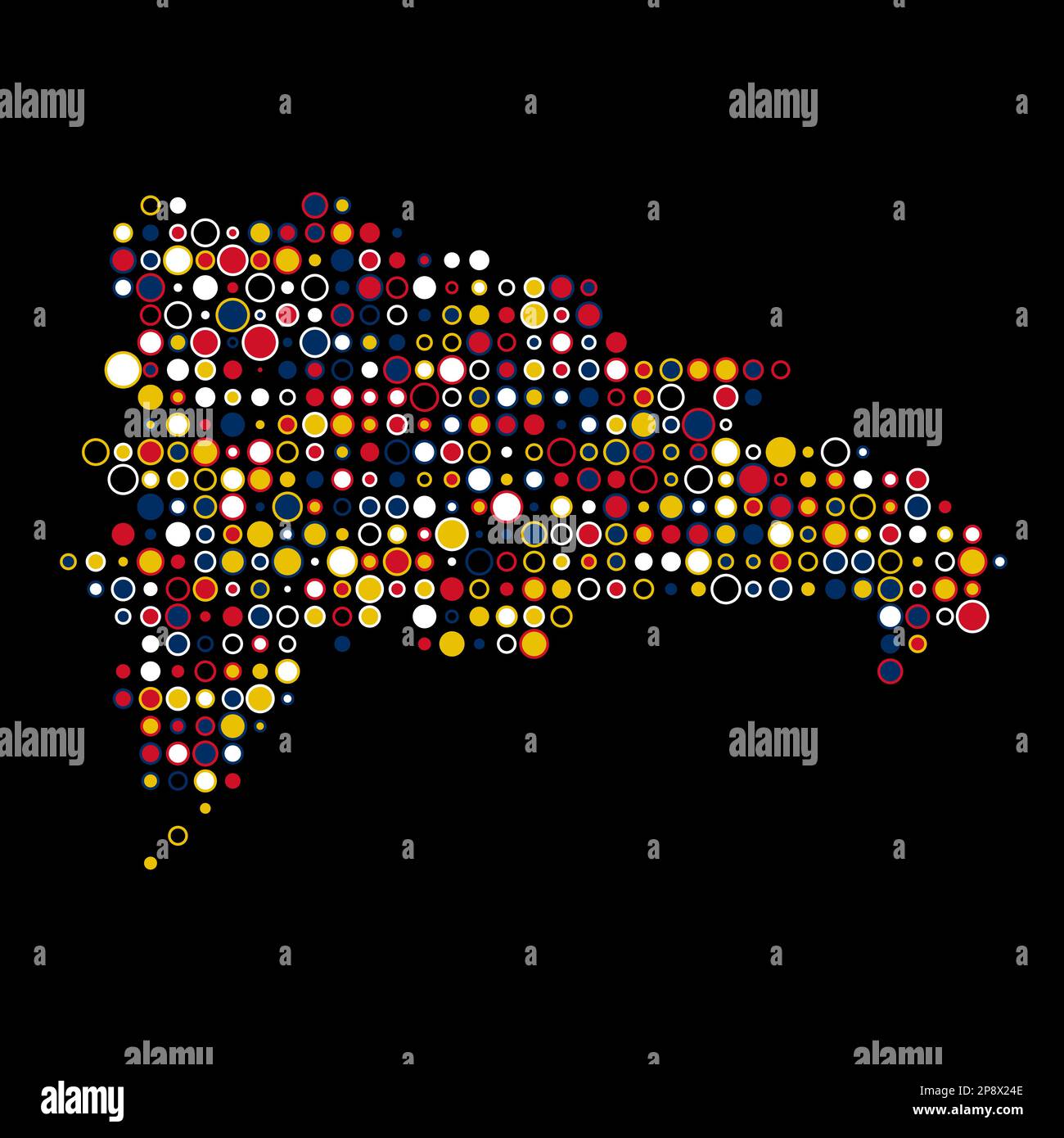 Dominican republic Map Silhouette Pixelated generative pattern ...