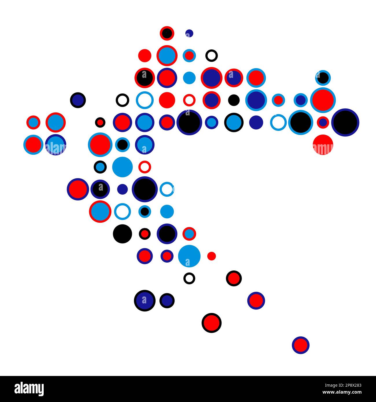 Croatia Map Silhouette Pixelated generative pattern illustration Stock ...