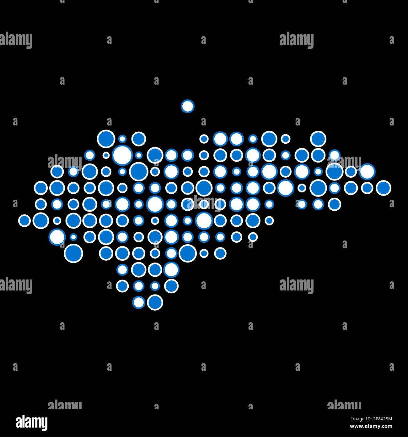 Honduras Map Silhouette Pixelated generative pattern illustration Stock ...