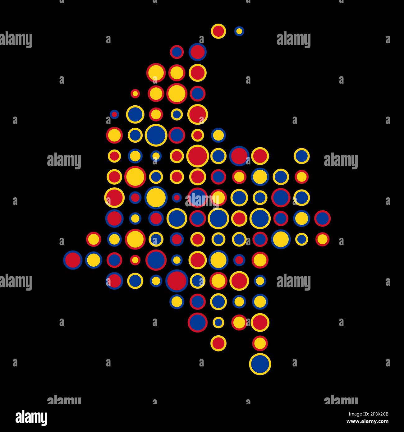 Colombia Map Silhouette Pixelated generative pattern illustration Stock ...