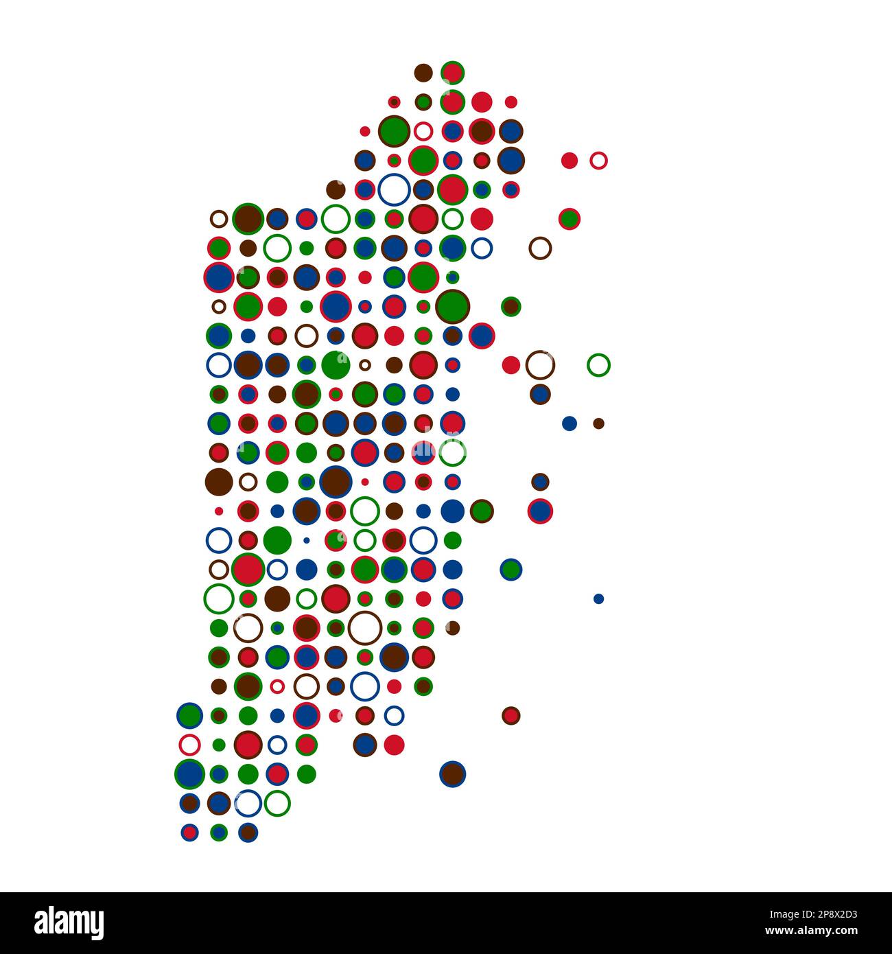Belize Map Silhouette Pixelated generative pattern illustration Stock ...