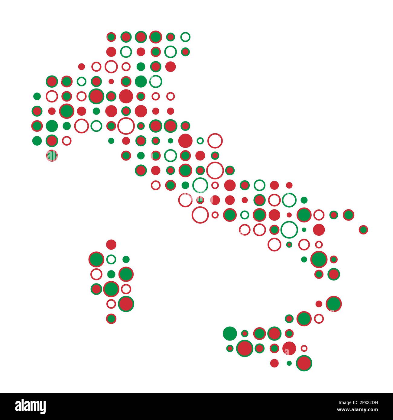 Italy Map Silhouette Pixelated generative pattern illustration Stock ...