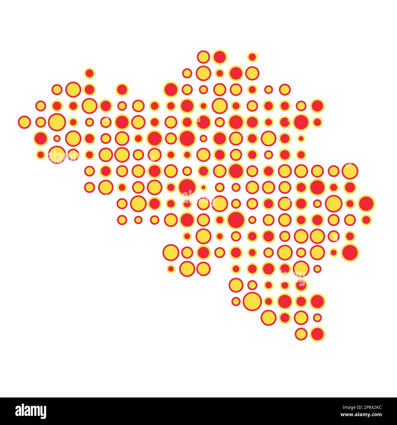 Belgium Map Silhouette Pixelated generative pattern illustration Stock ...