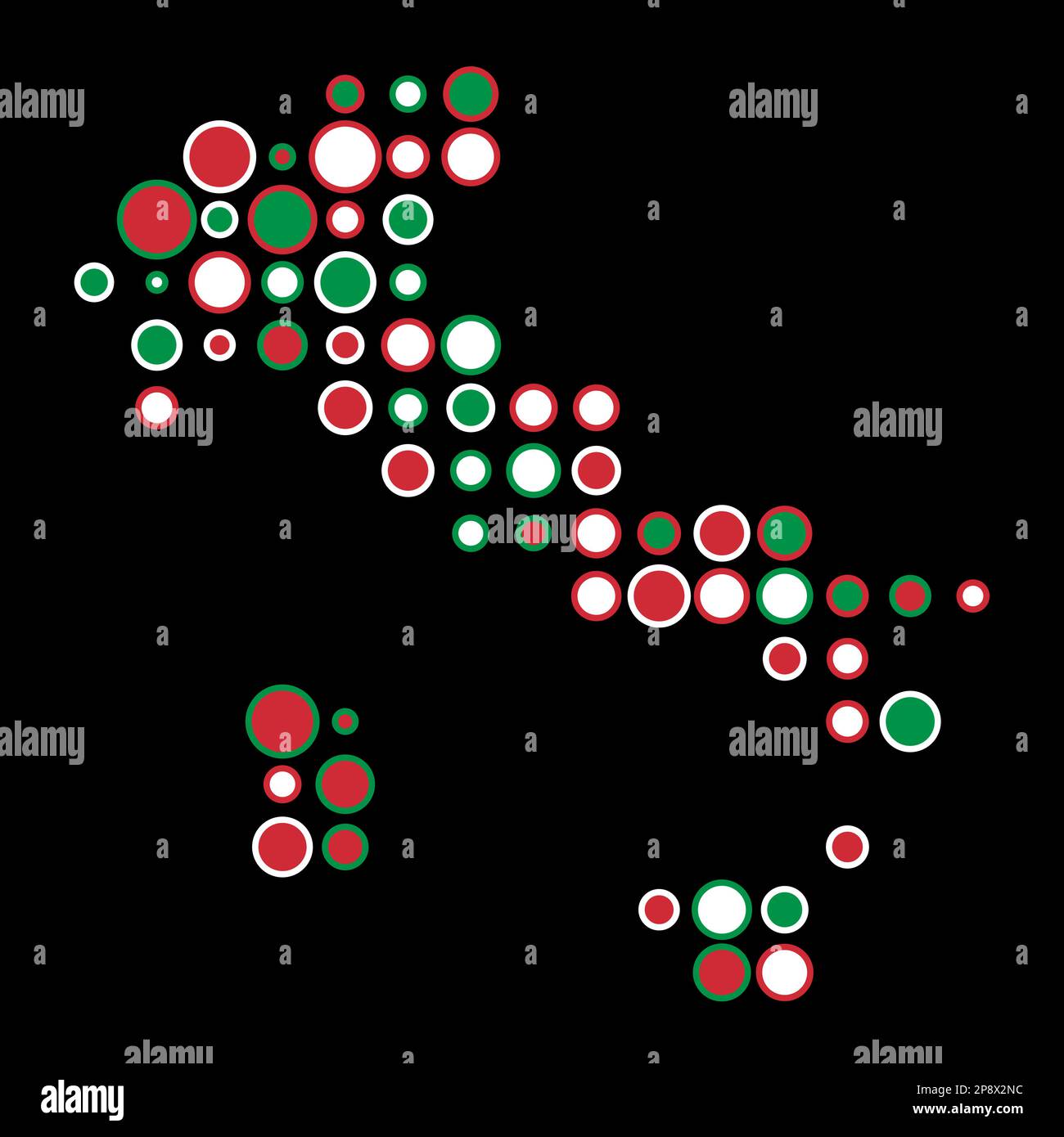 Italy Map Silhouette Pixelated generative pattern illustration Stock ...