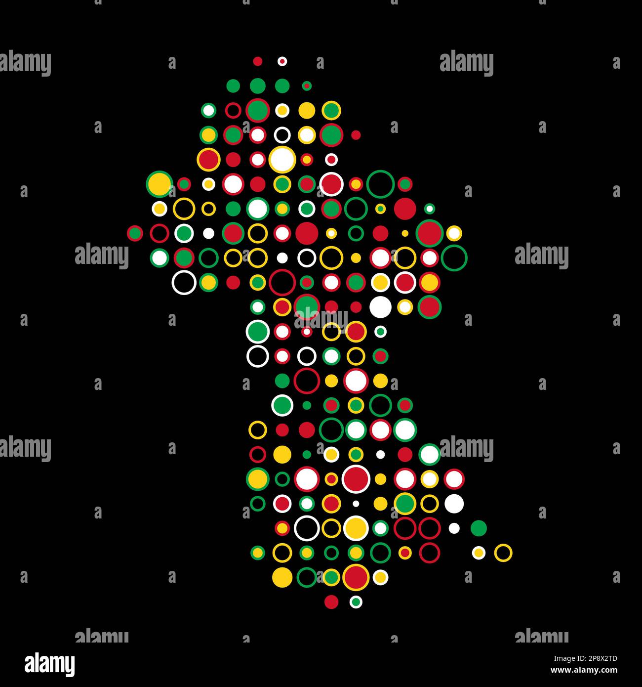 Guyana Map Silhouette Pixelated generative pattern illustration Stock ...