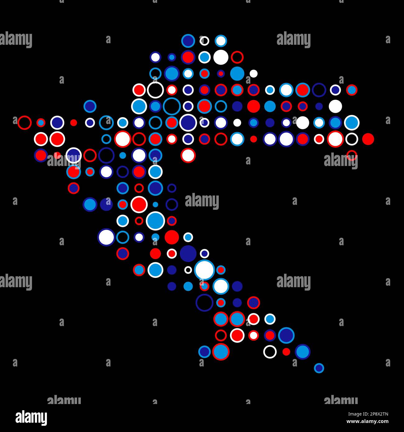 Croatia Map Silhouette Pixelated generative pattern illustration Stock ...