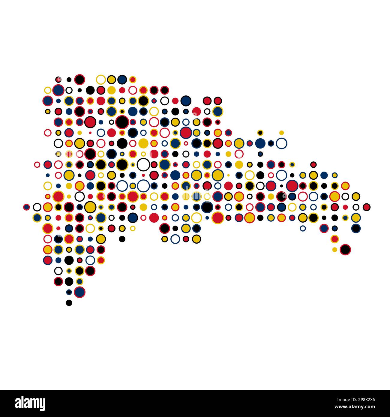 Dominican republic Map Silhouette Pixelated generative pattern ...
