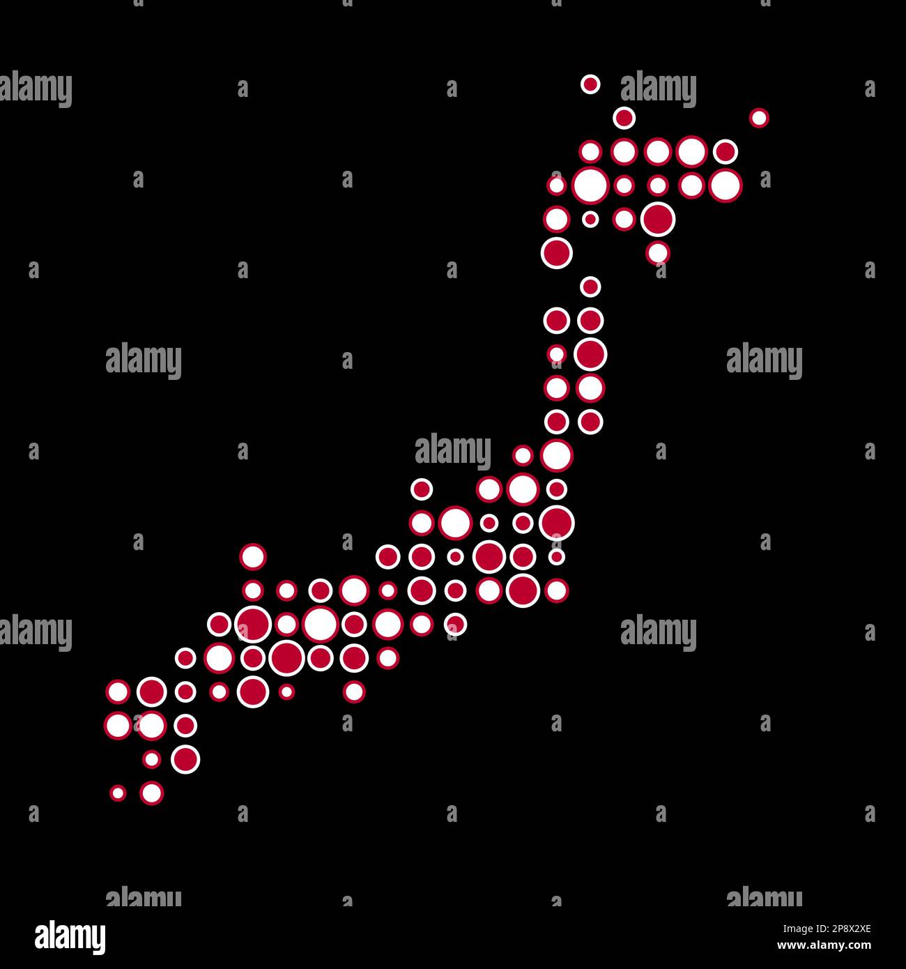 Japan Map Silhouette Pixelated generative pattern illustration Stock ...