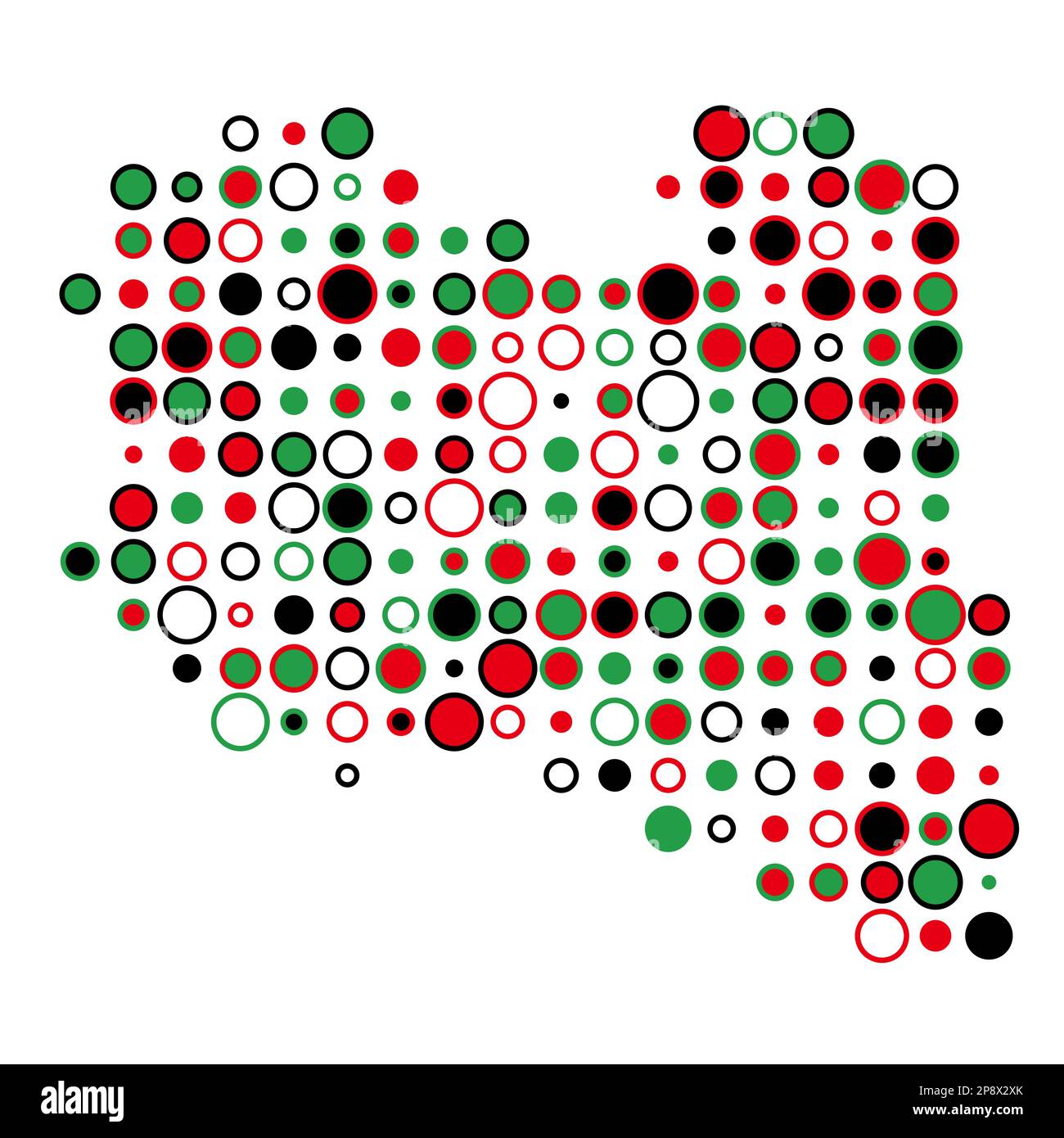 Libya Map Silhouette Pixelated generative pattern illustration Stock ...