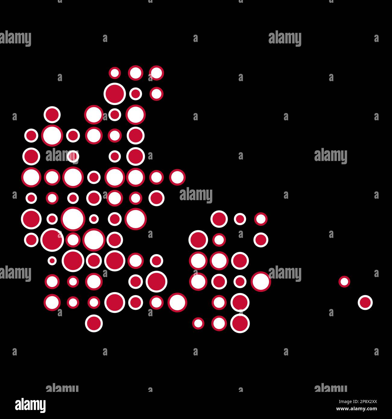 Denmark Map Silhouette Pixelated generative pattern illustration Stock ...