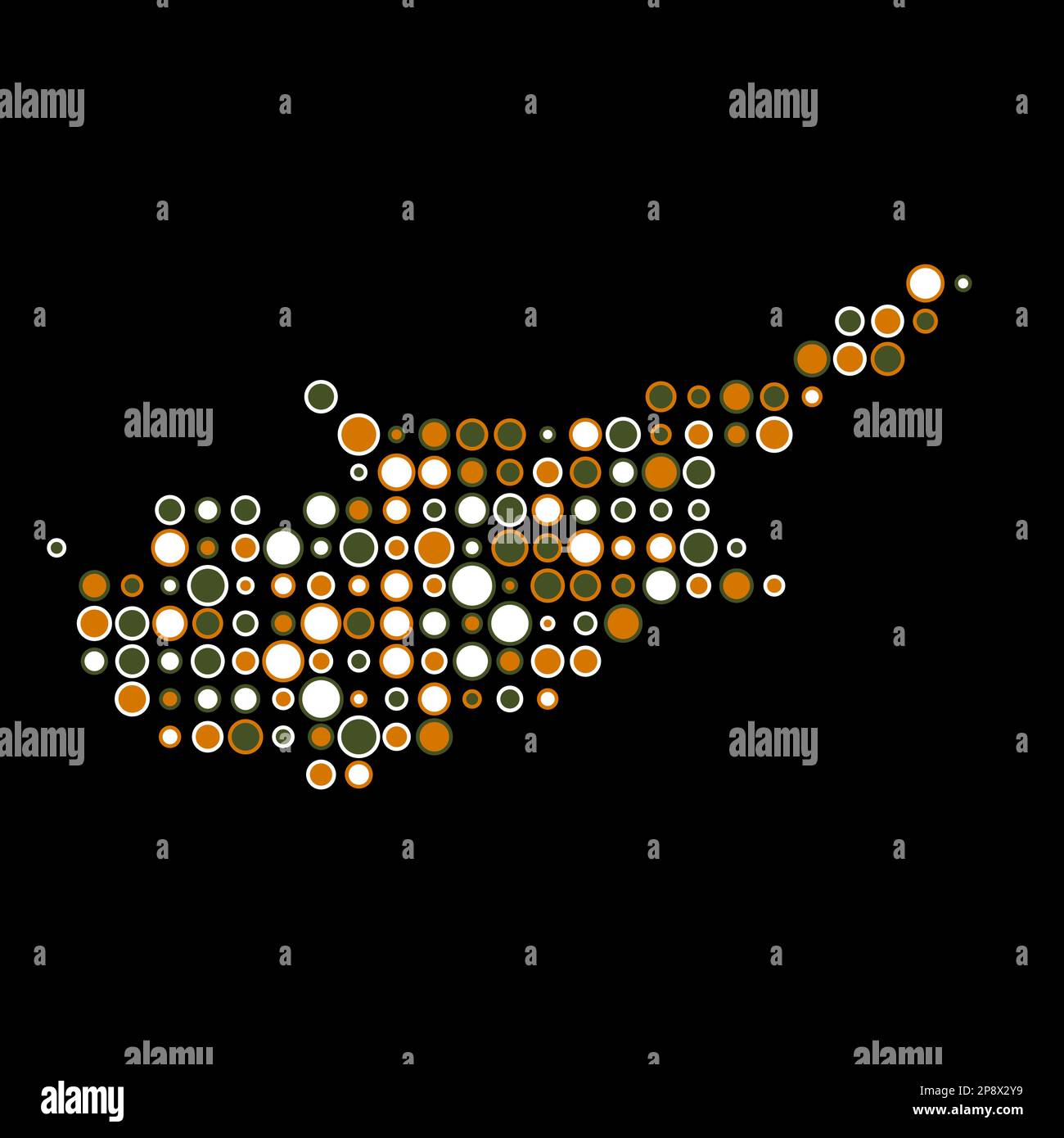 Cyprus Map Silhouette Pixelated generative pattern illustration Stock ...