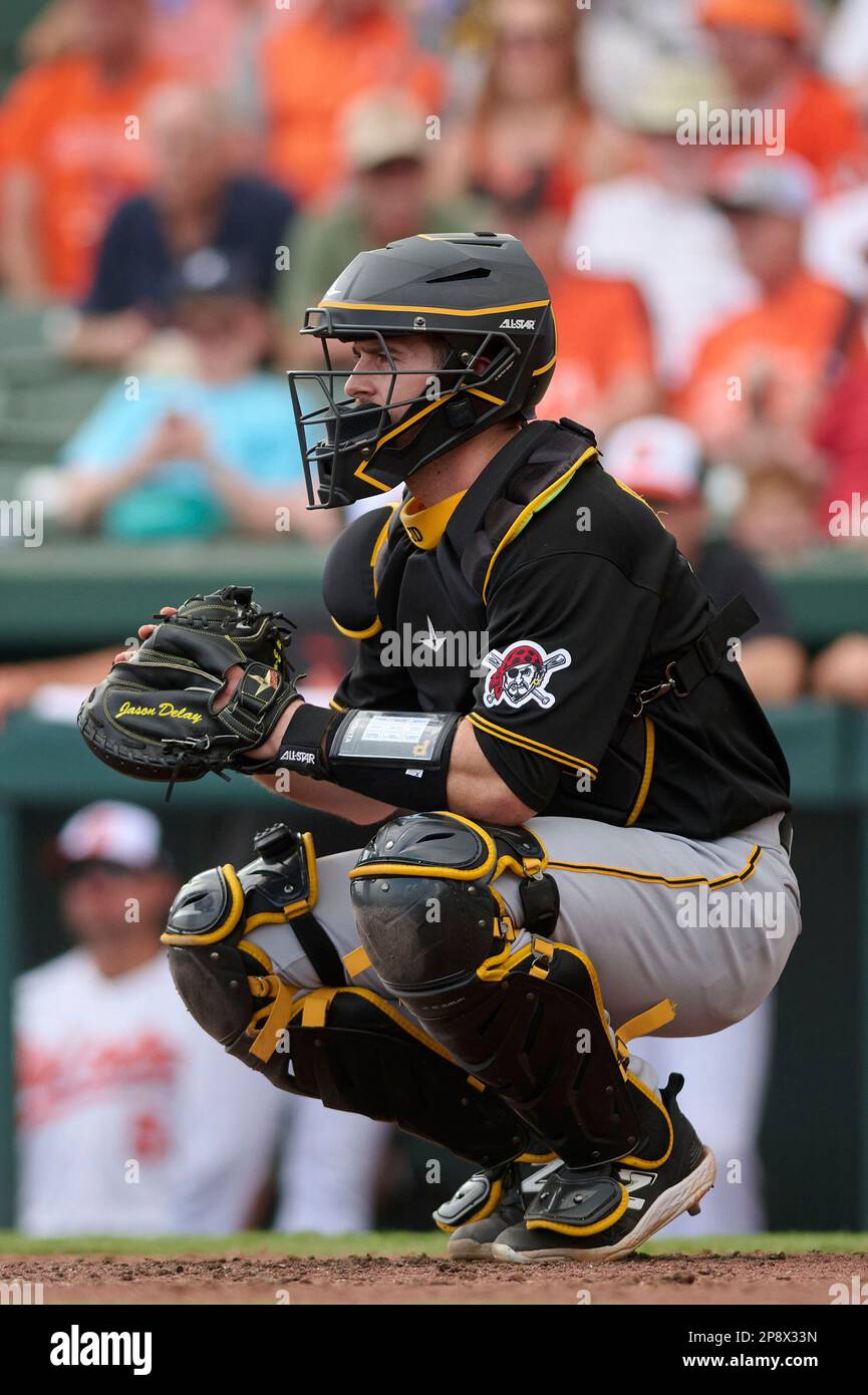 Pittsburgh Pirates catcher Jason Delay (55) during a spring training ...
