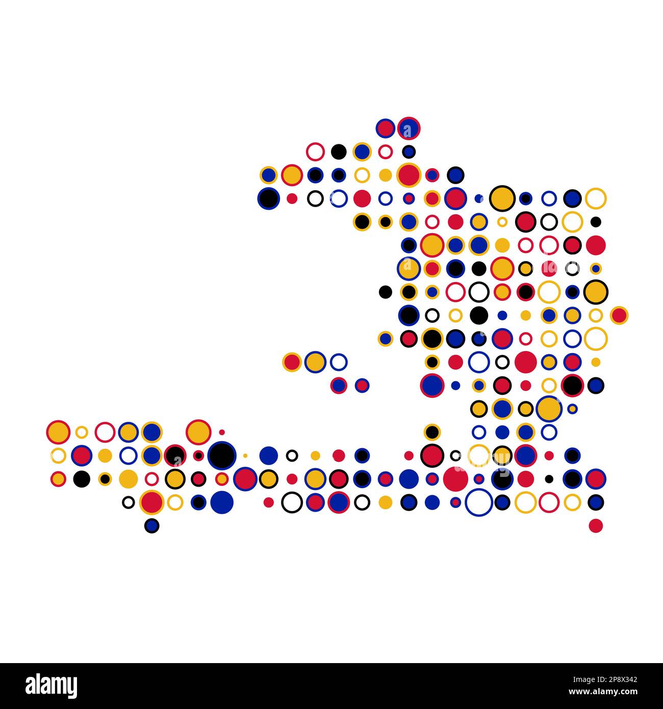Haiti Map Silhouette Pixelated generative pattern illustration Stock ...