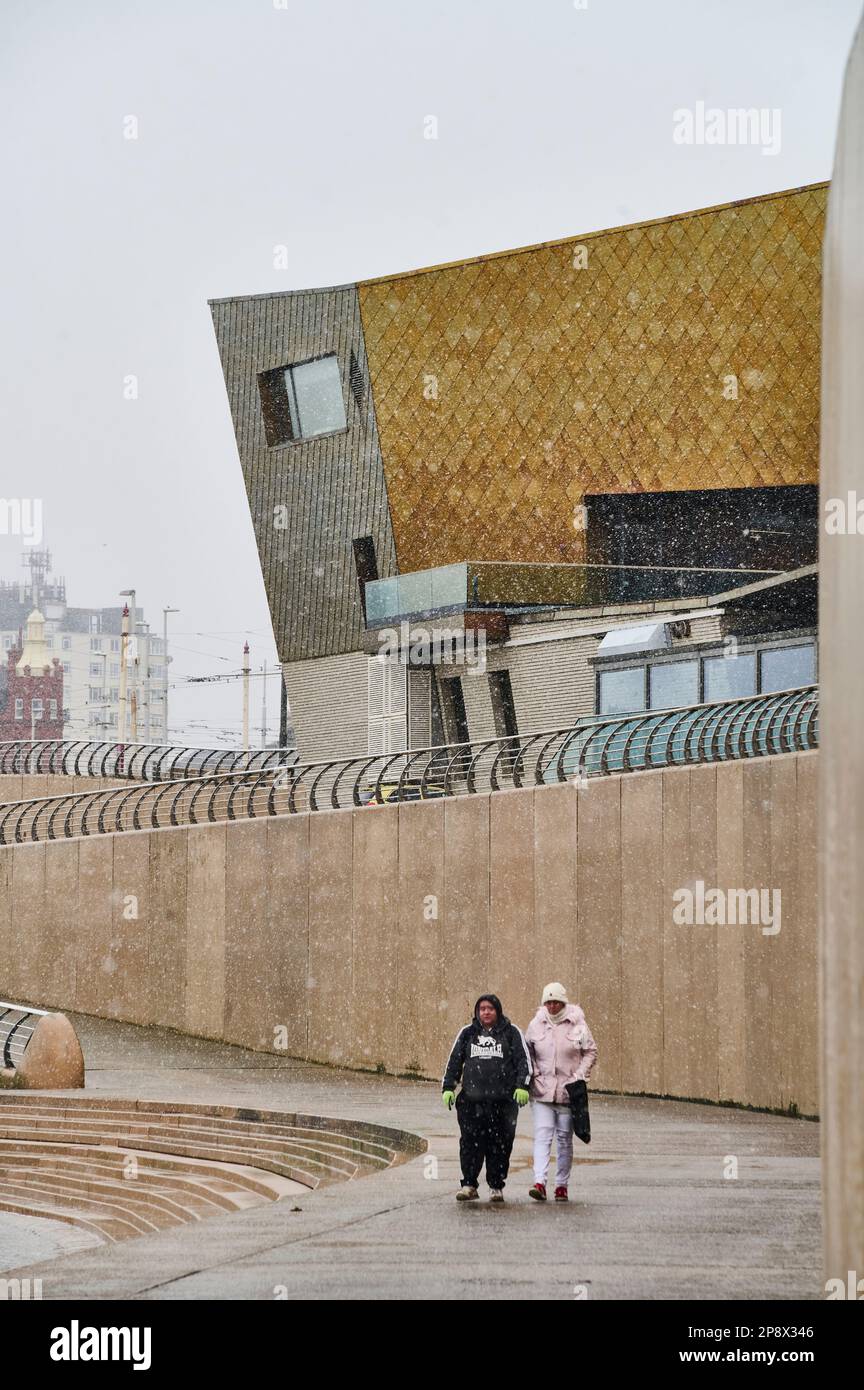 Blackpool wedding chapel in the snowfall of March 2023 Stock Photo - Alamy