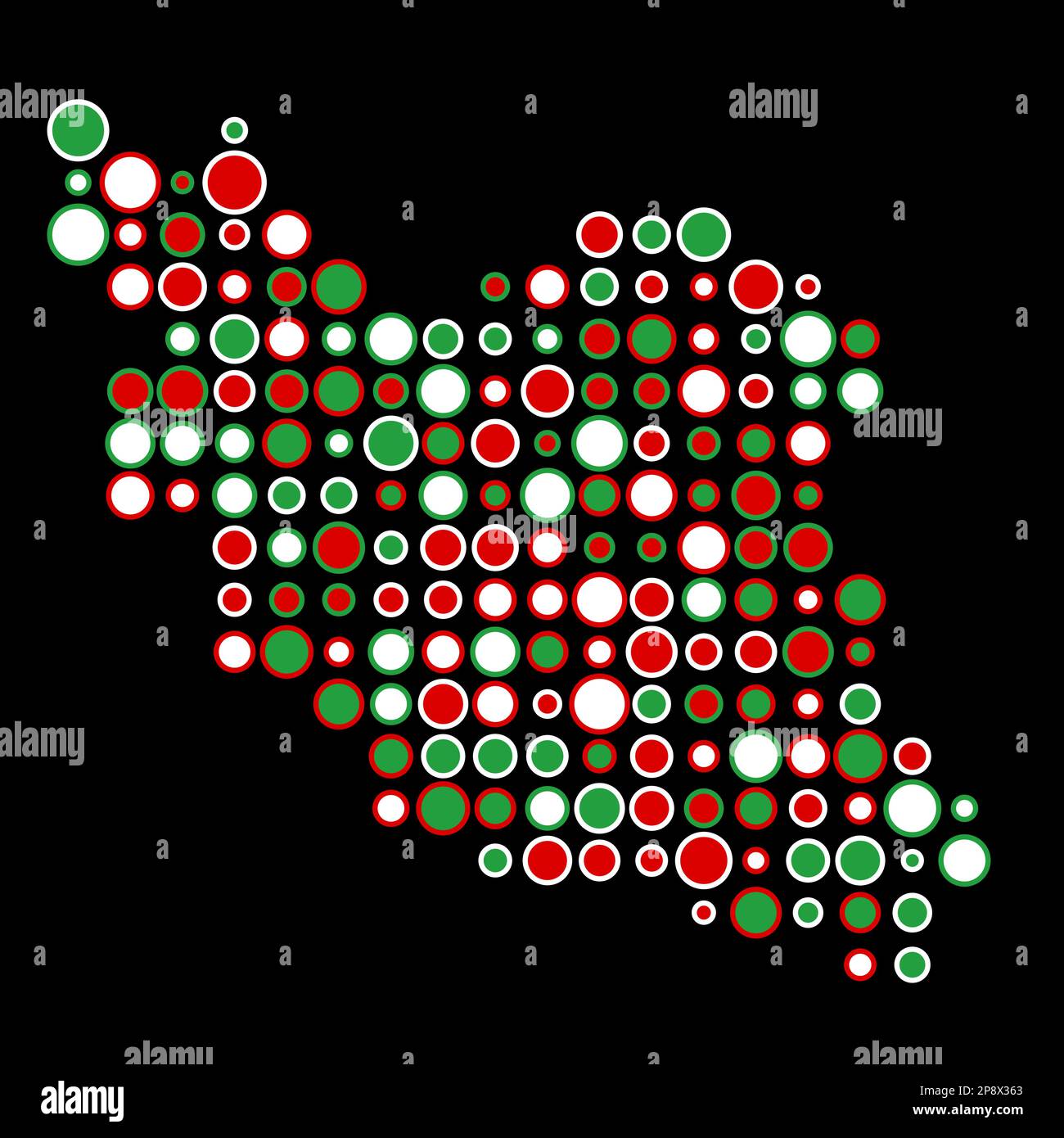 Iran Map Silhouette Pixelated generative pattern illustration Stock ...