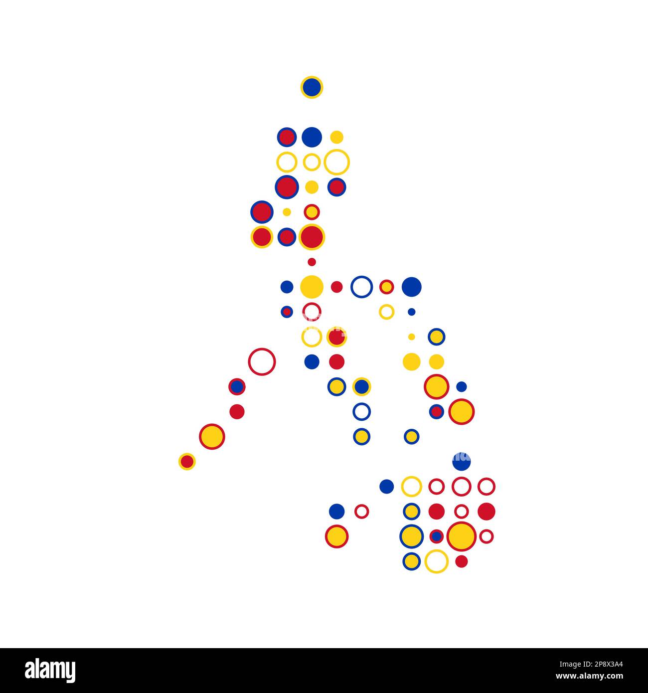 Philippines Map Silhouette Pixelated generative pattern illustration ...