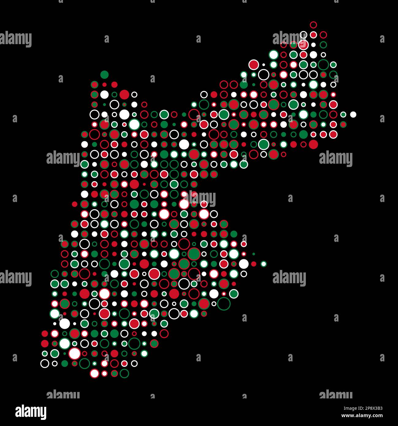 Jordan Map Silhouette Pixelated generative pattern illustration Stock ...