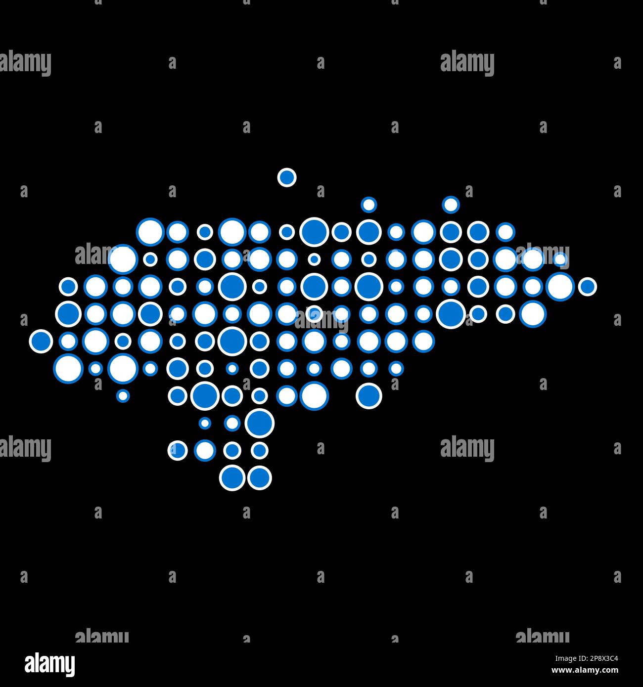 Honduras Map Silhouette Pixelated generative pattern illustration Stock ...