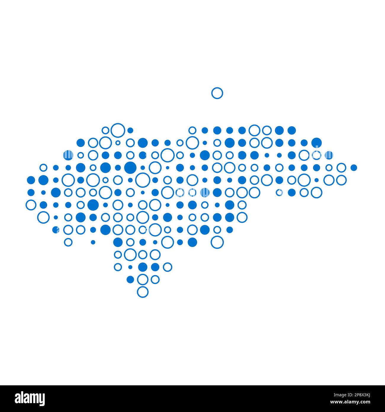 Honduras Map Silhouette Pixelated generative pattern illustration Stock ...