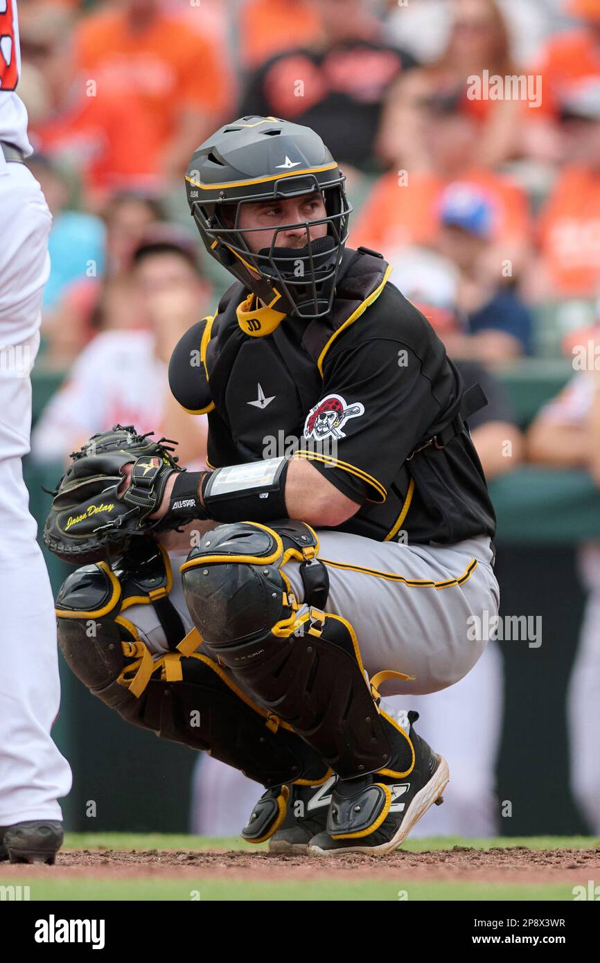 Pittsburgh Pirates catcher Jason Delay (55) during a spring training ...