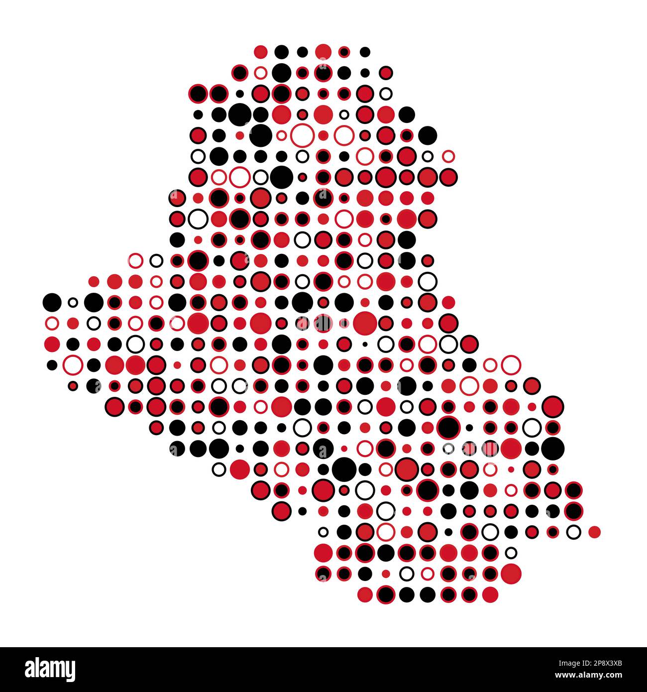 Iraq Map Silhouette Pixelated generative pattern illustration Stock ...