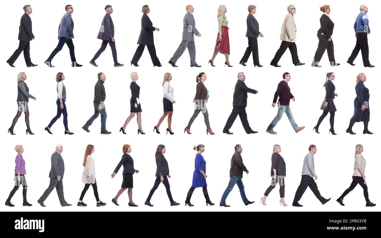 group of successful business people in motion isolated Stock Photo - Alamy