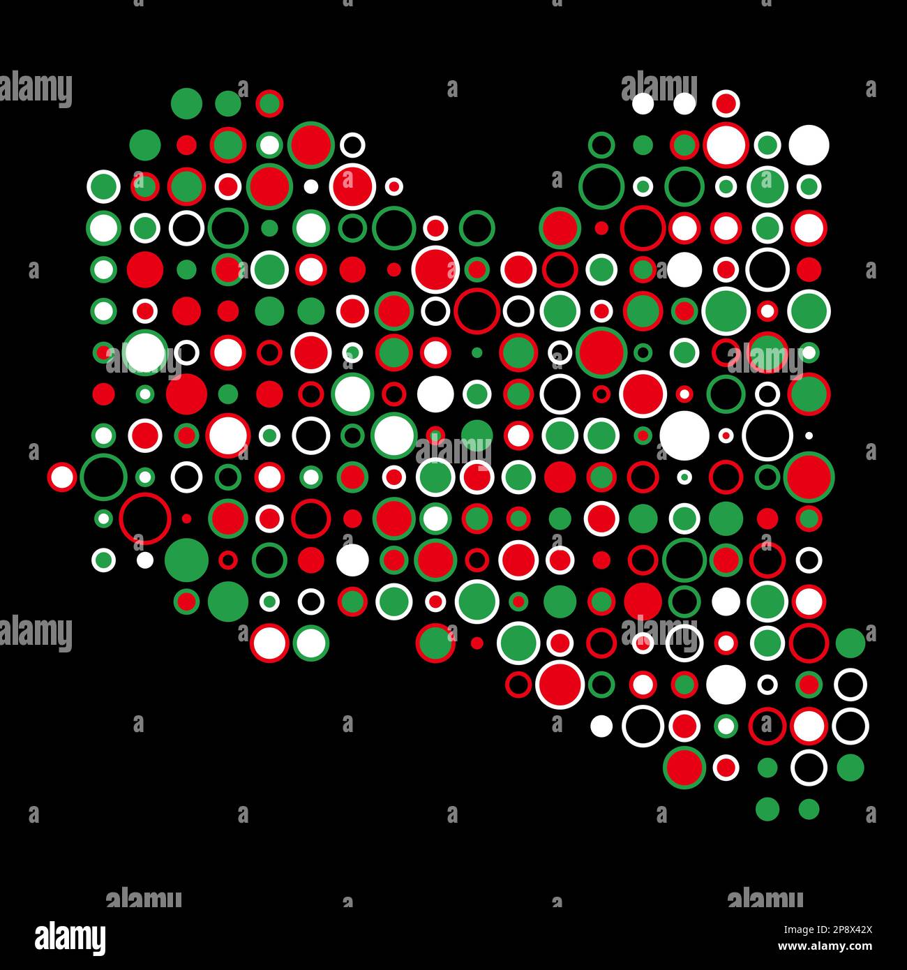 Libya Map Silhouette Pixelated generative pattern illustration Stock ...