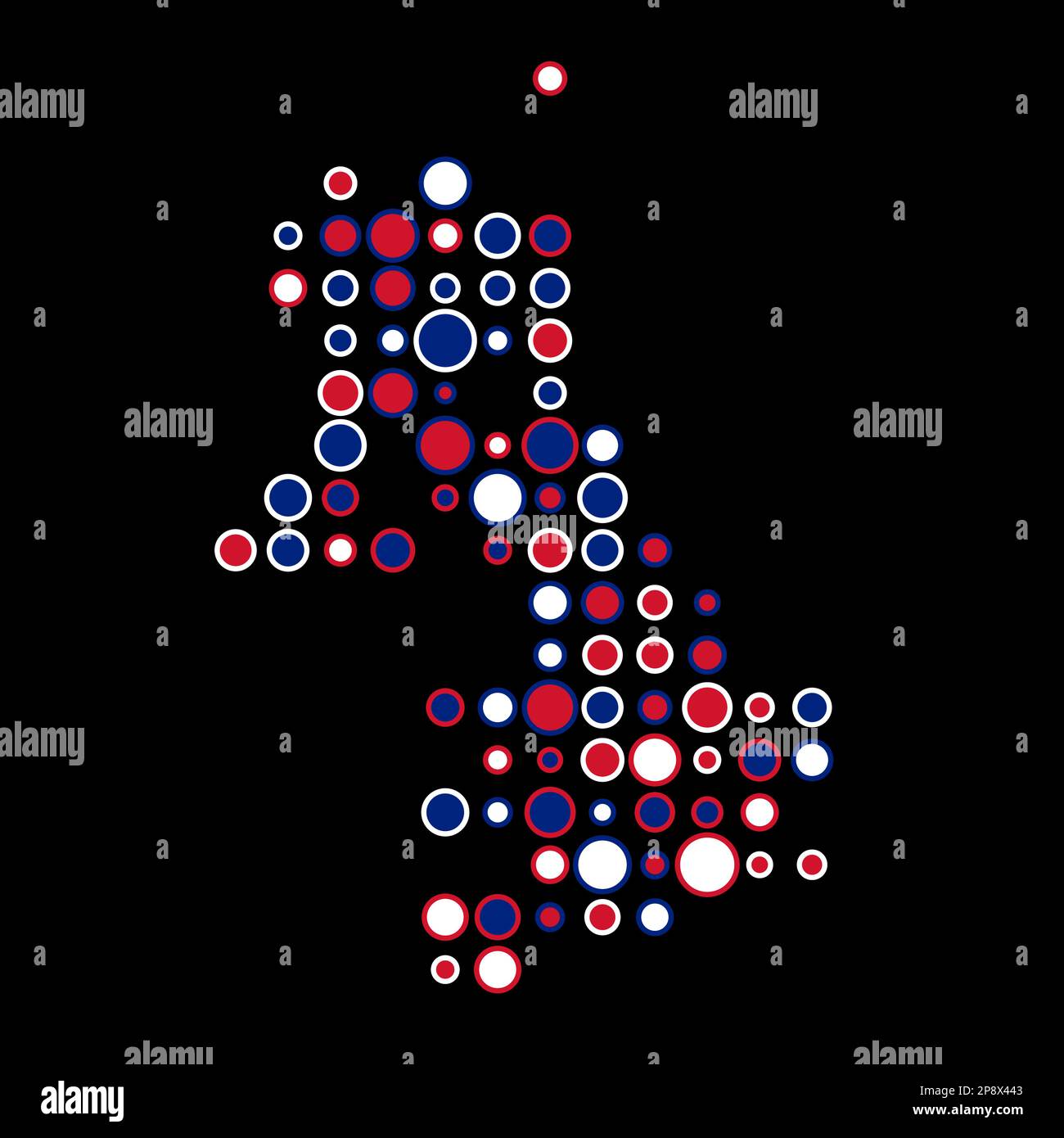 United kingdom Map Silhouette Pixelated generative pattern illustration ...