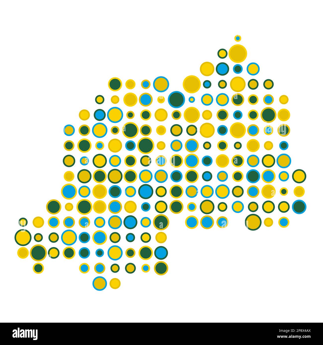 Rwanda Map Silhouette Pixelated generative pattern illustration Stock ...