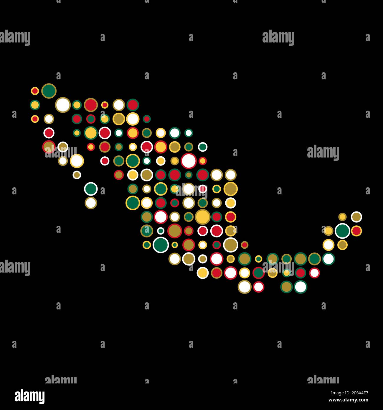 Mexico Map Silhouette Pixelated generative pattern illustration Stock ...