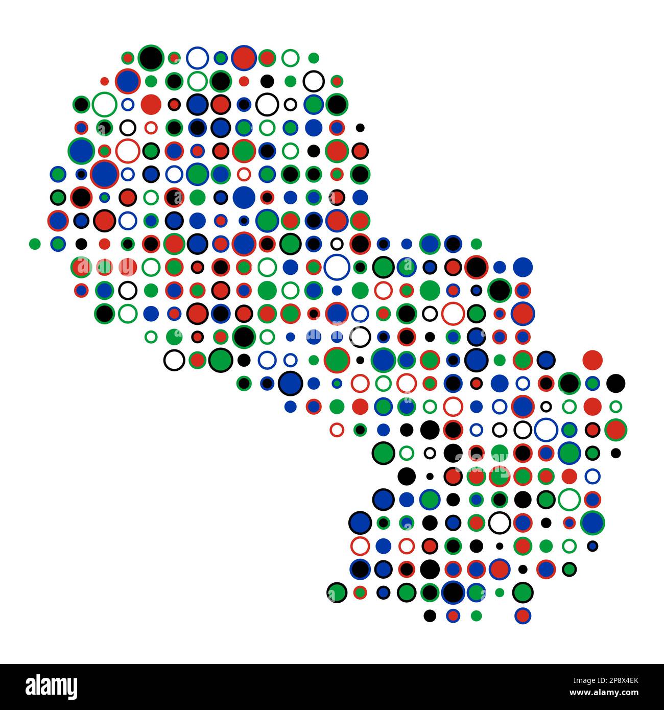 Paraguay Map Silhouette Pixelated generative pattern illustration Stock ...