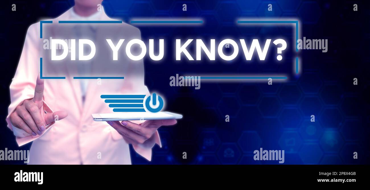 Conceptual caption Did You Know. Business showcase Fun Facts and ...