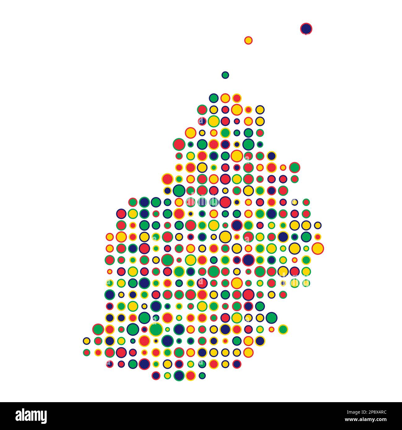 Mauritius Map Silhouette Pixelated generative pattern illustration ...