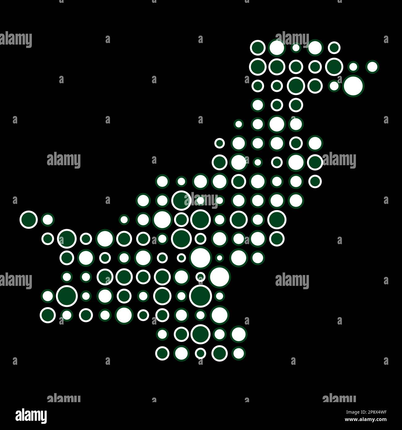 Pakistan Map Silhouette Pixelated generative pattern illustration Stock ...