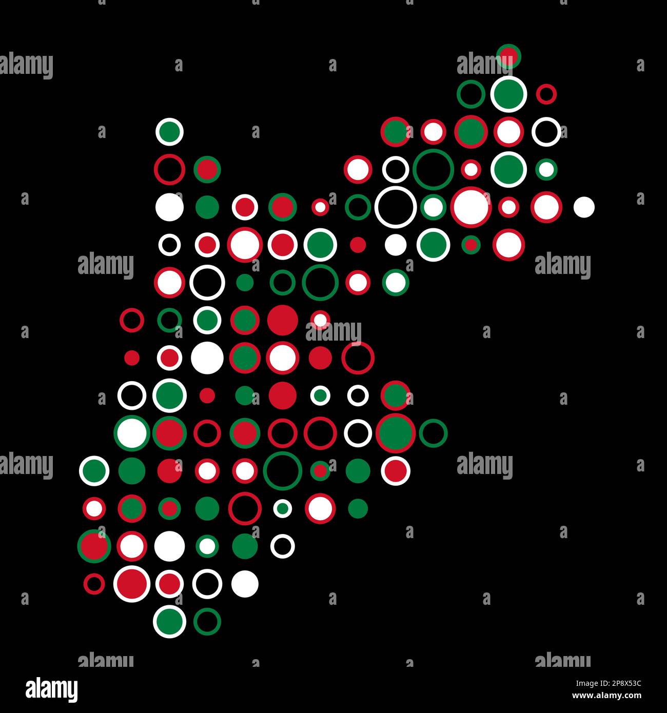 Jordan Map Silhouette Pixelated generative pattern illustration Stock ...