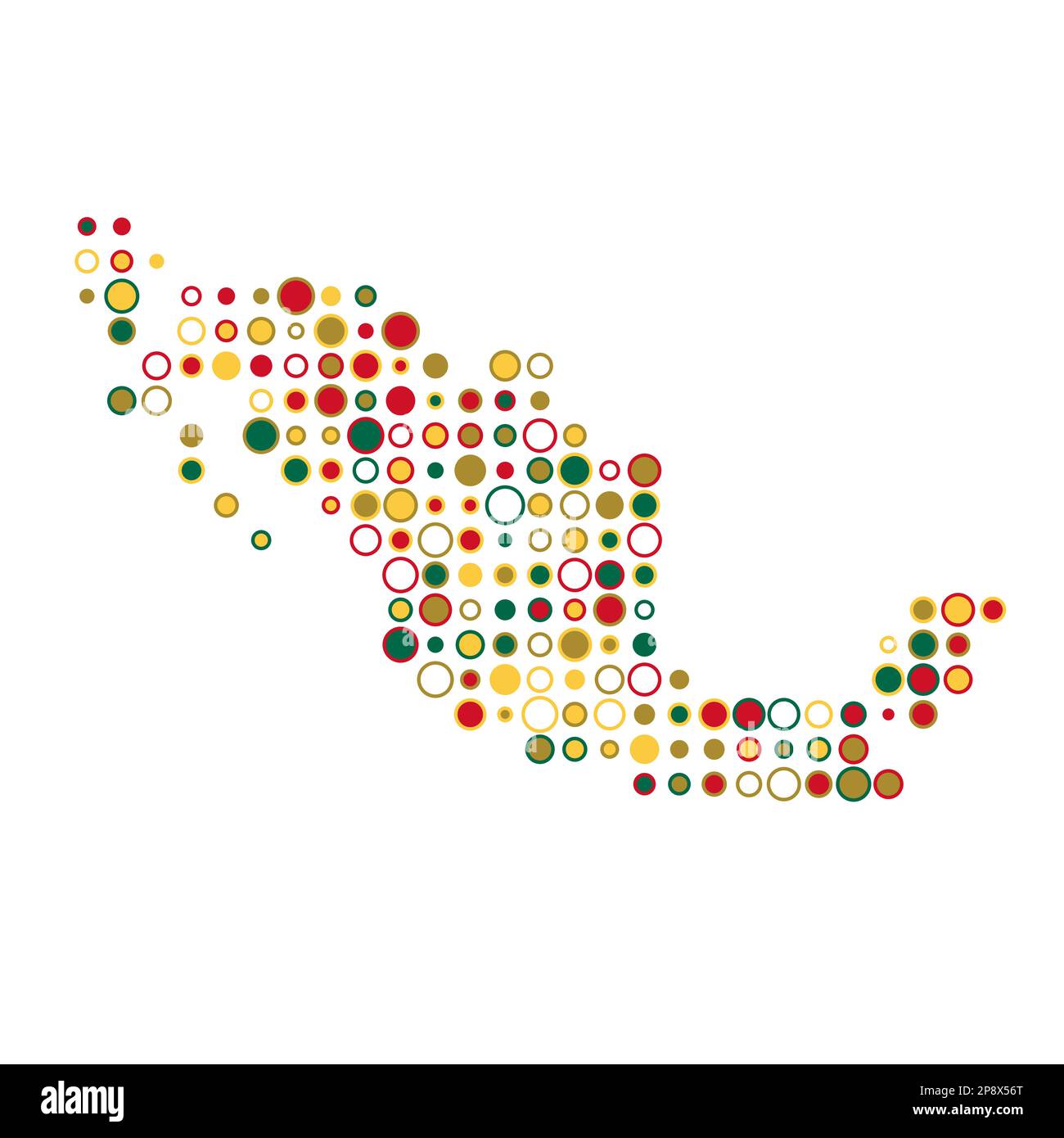 Mexico Map Silhouette Pixelated generative pattern illustration Stock ...