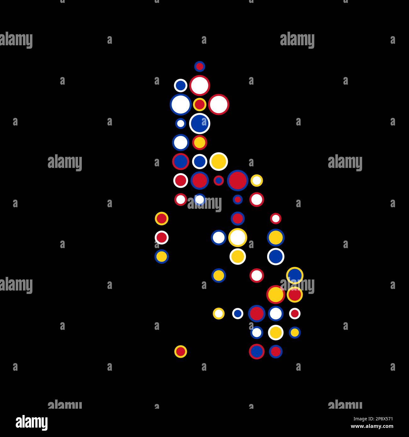 Philippines Map Silhouette Pixelated generative pattern illustration ...