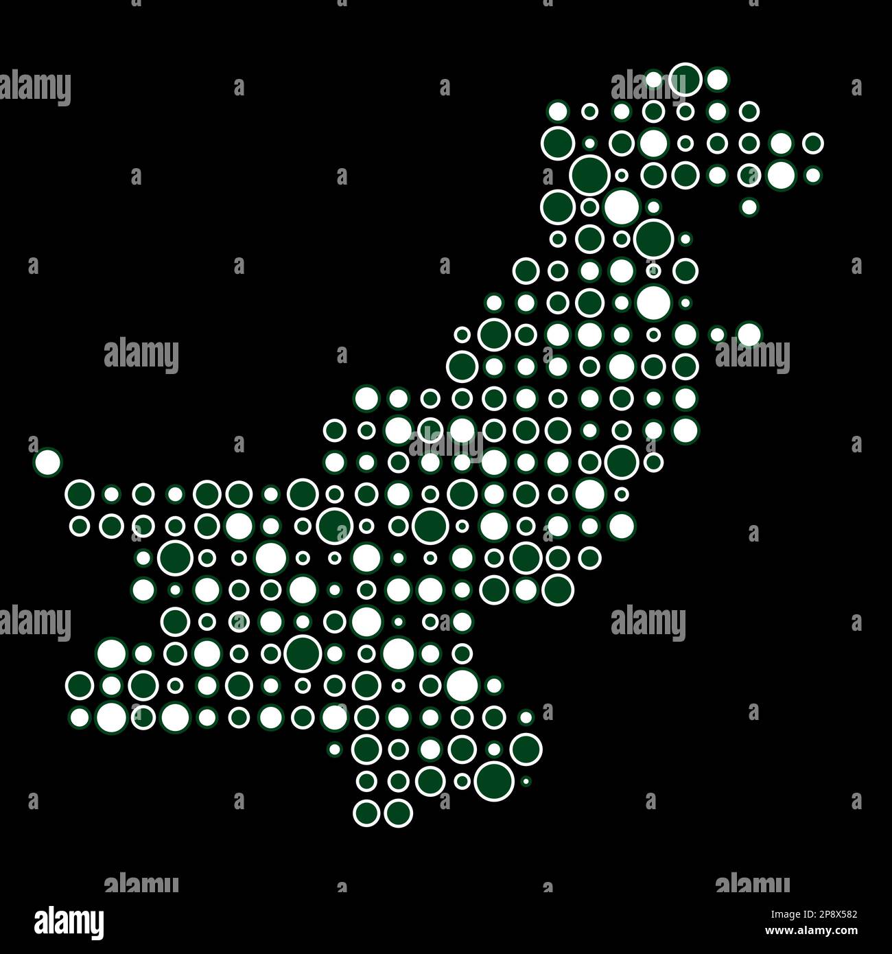 Pakistan Map Silhouette Pixelated generative pattern illustration Stock ...
