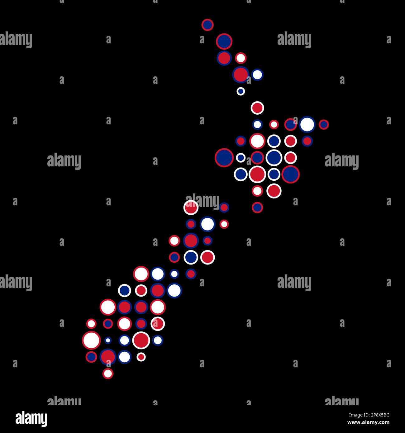 New zealand Map Silhouette Pixelated generative pattern illustration ...