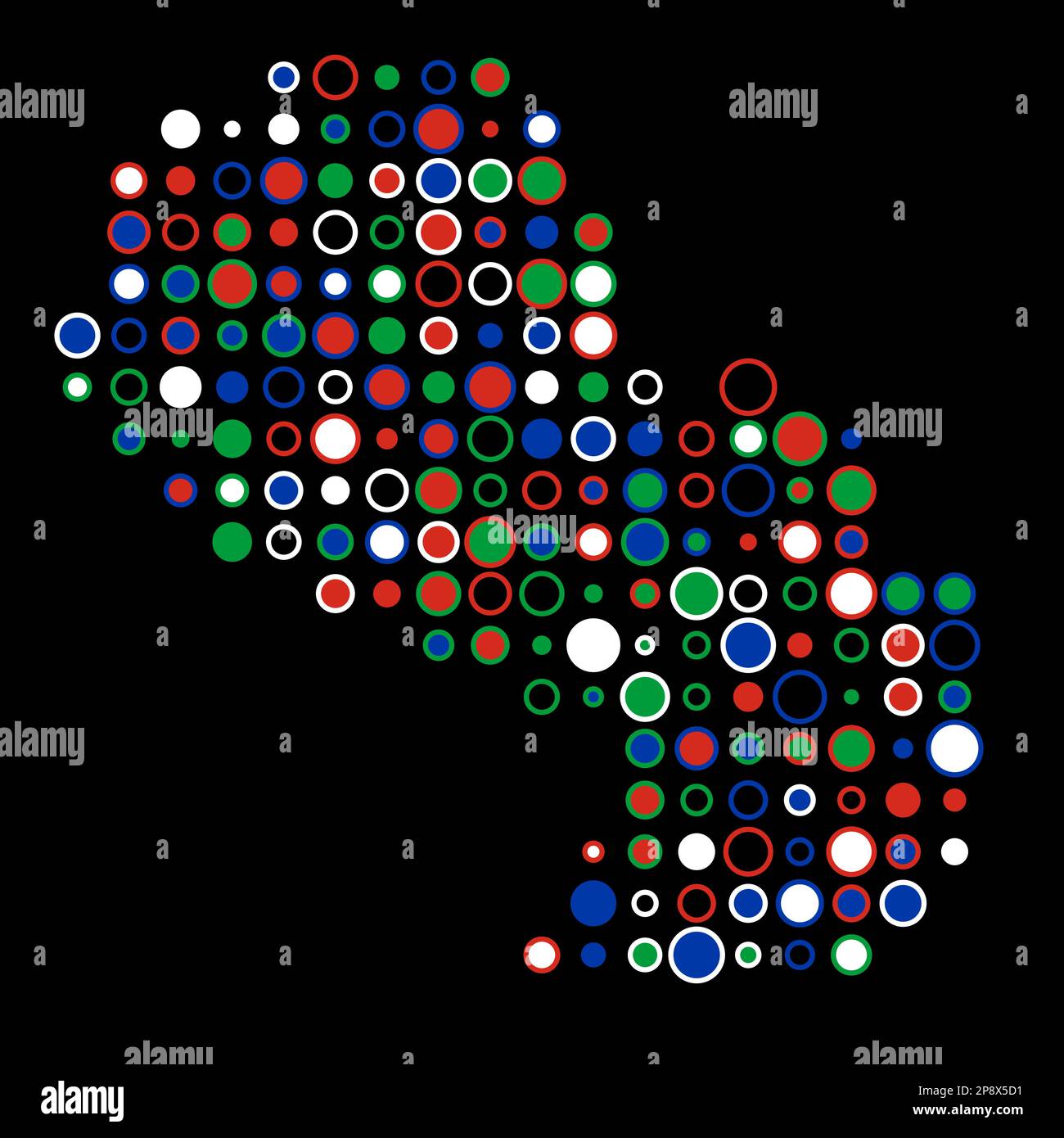 Paraguay Map Silhouette Pixelated generative pattern illustration Stock ...