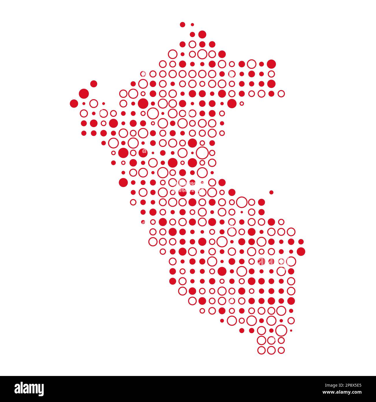 Peru Map Silhouette Pixelated generative pattern illustration Stock ...