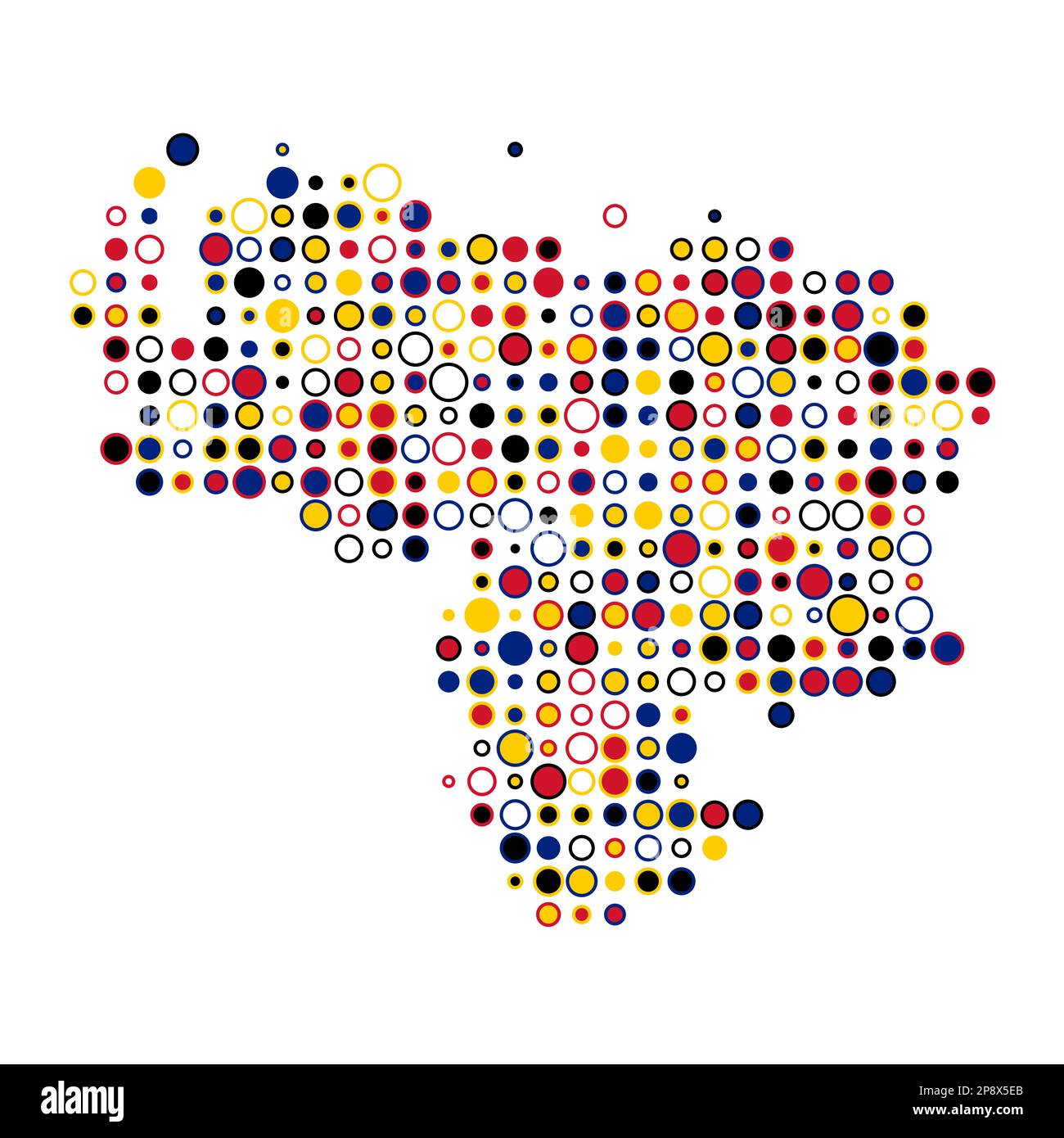 Venezuela Map Silhouette Pixelated generative pattern illustration ...