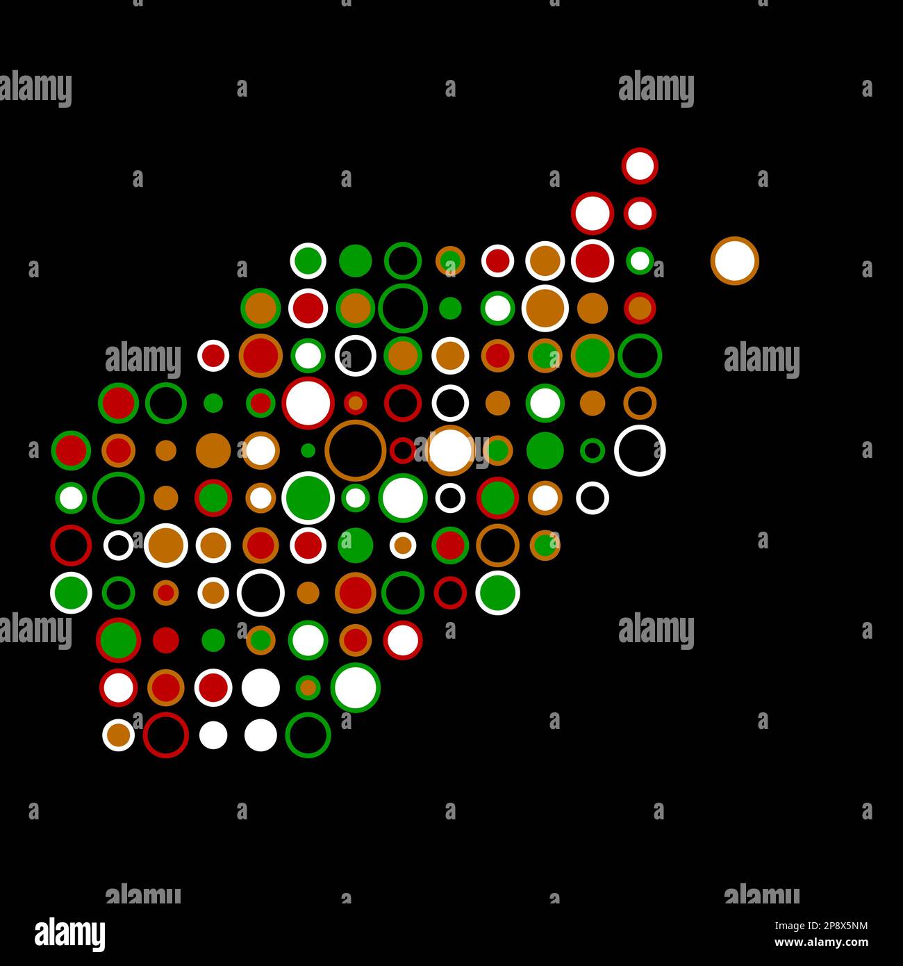 Afghanistan Map Silhouette Pixelated generative pattern illustration ...